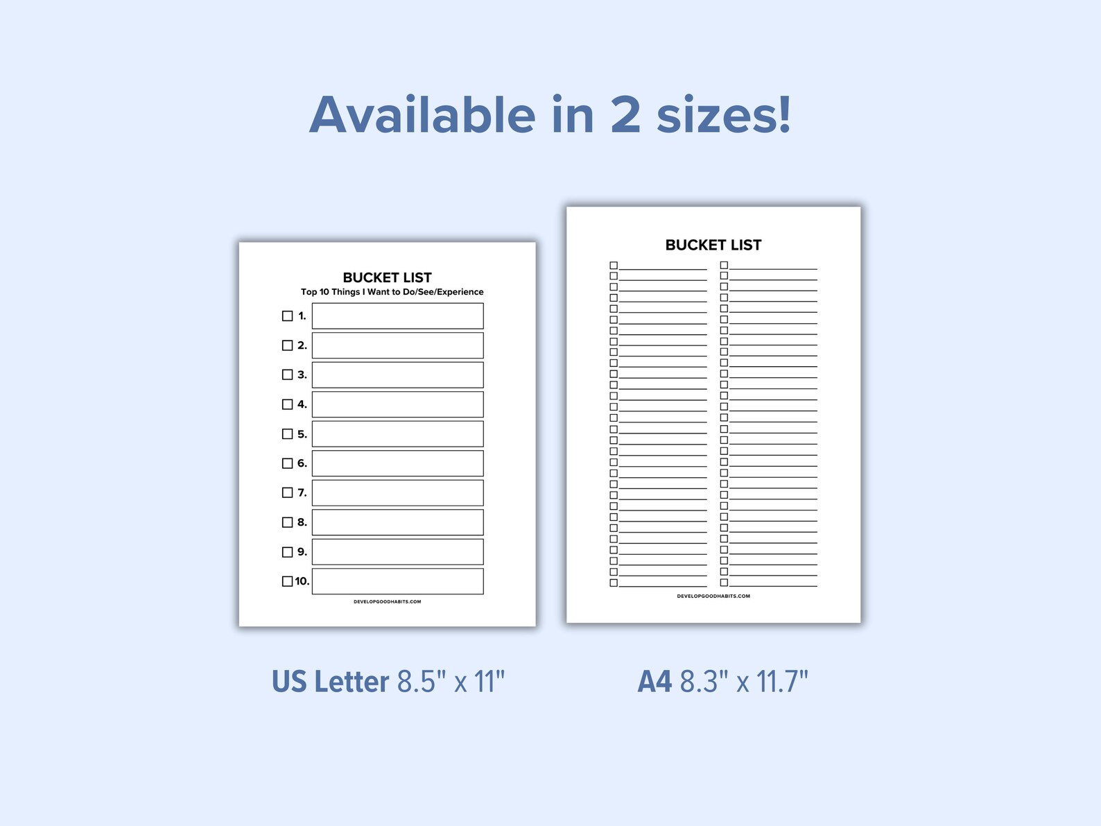 4 Bucket List Planner Printable Worksheets and Templates Bundle - Etsy