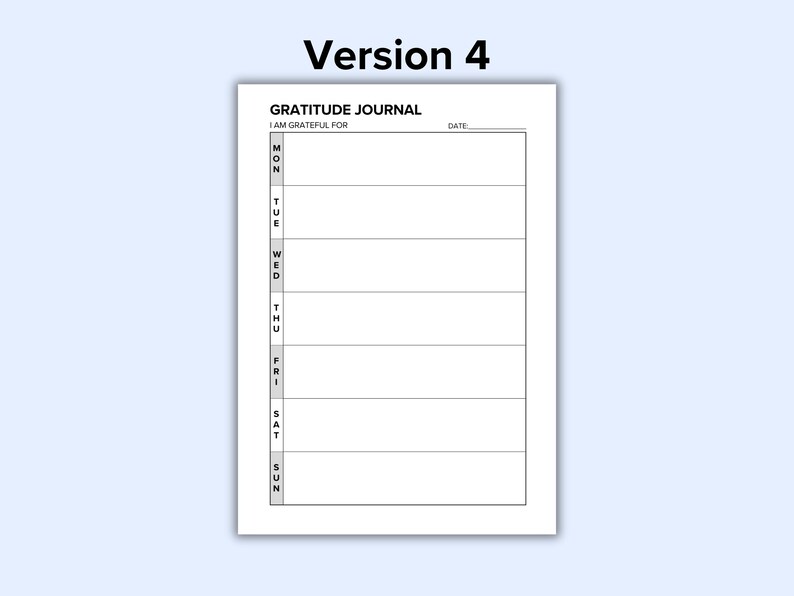 Daily Gratitude Journal Log Printable Worksheet | 30 Days of Gratitude ...