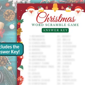 Christmas Word Scramble Game Printable | Christmas Kids Activity Game ...