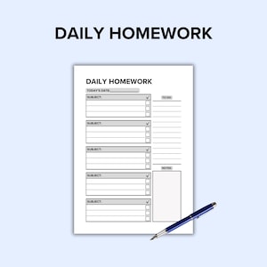 3 Homework Checklists and Worksheets Printable Bundle | Daily Homework ...