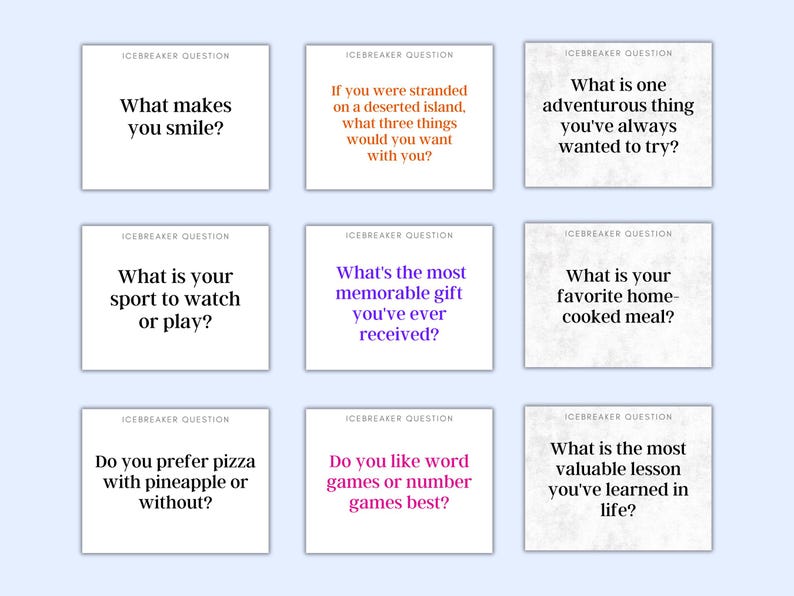 132 Icebreakers Questions and Conversation Starters | Get to Know Your ...