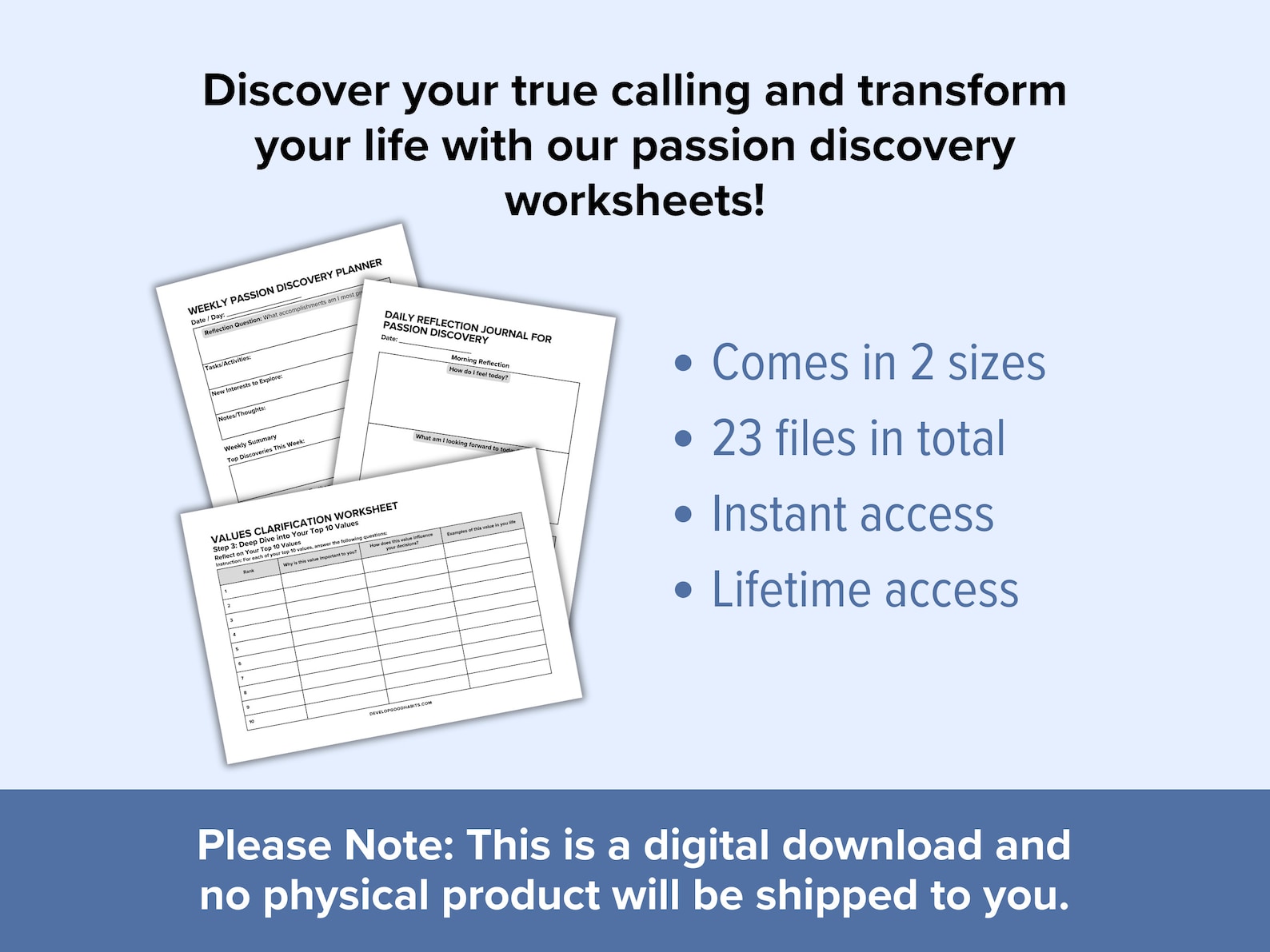 32 Find Your Passion Planner Printable Worksheets | Life Purpose ...