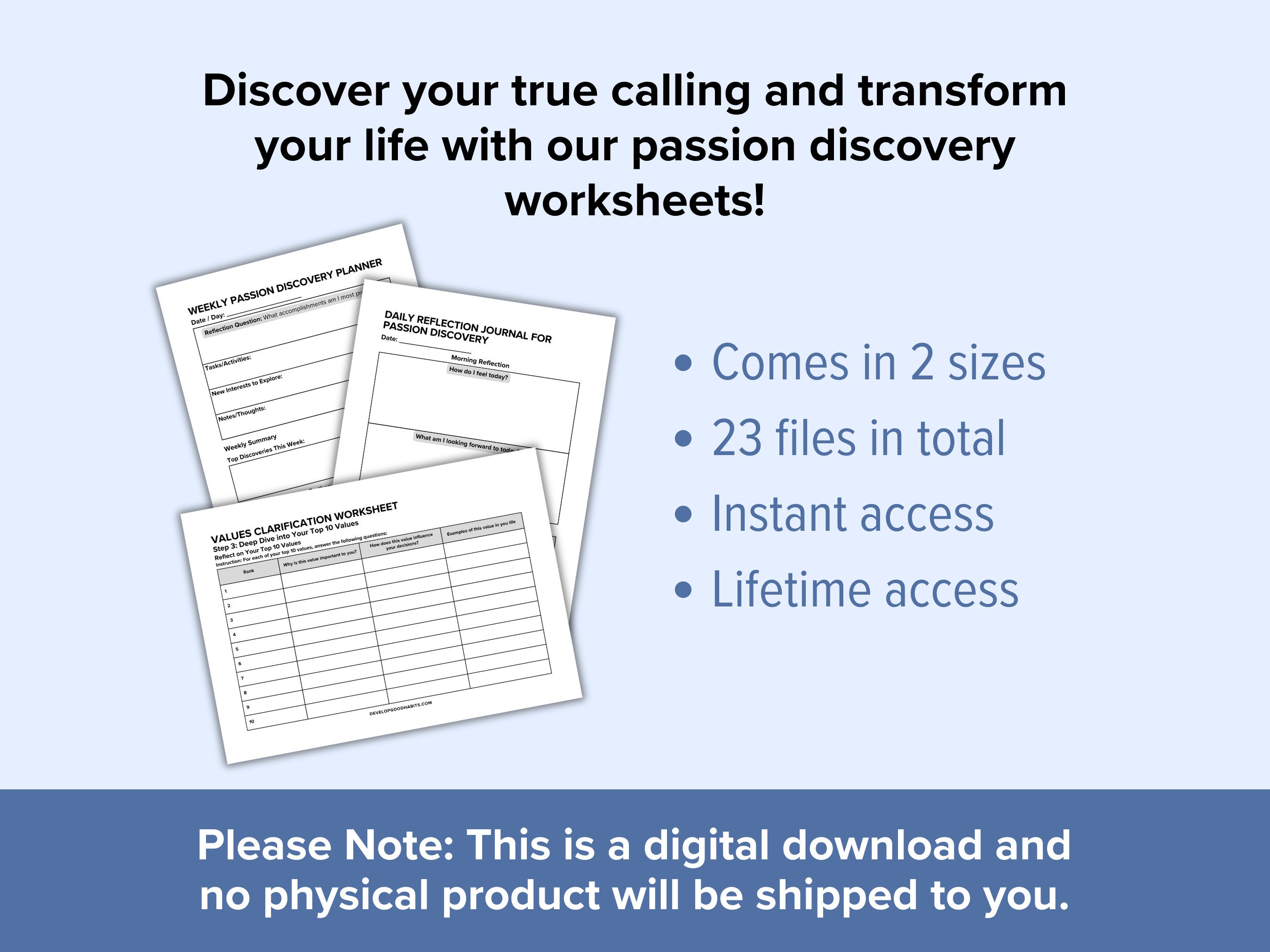 32 Find Your Passion Planner Printable Worksheets | Life Purpose ...