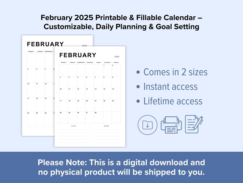 Editable February 2025 Calendar Minimalist Printable | Simple ...