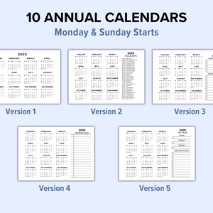 Editable 2025 Dated Calendar Template Printable | 2025 Yearly Calendar ...