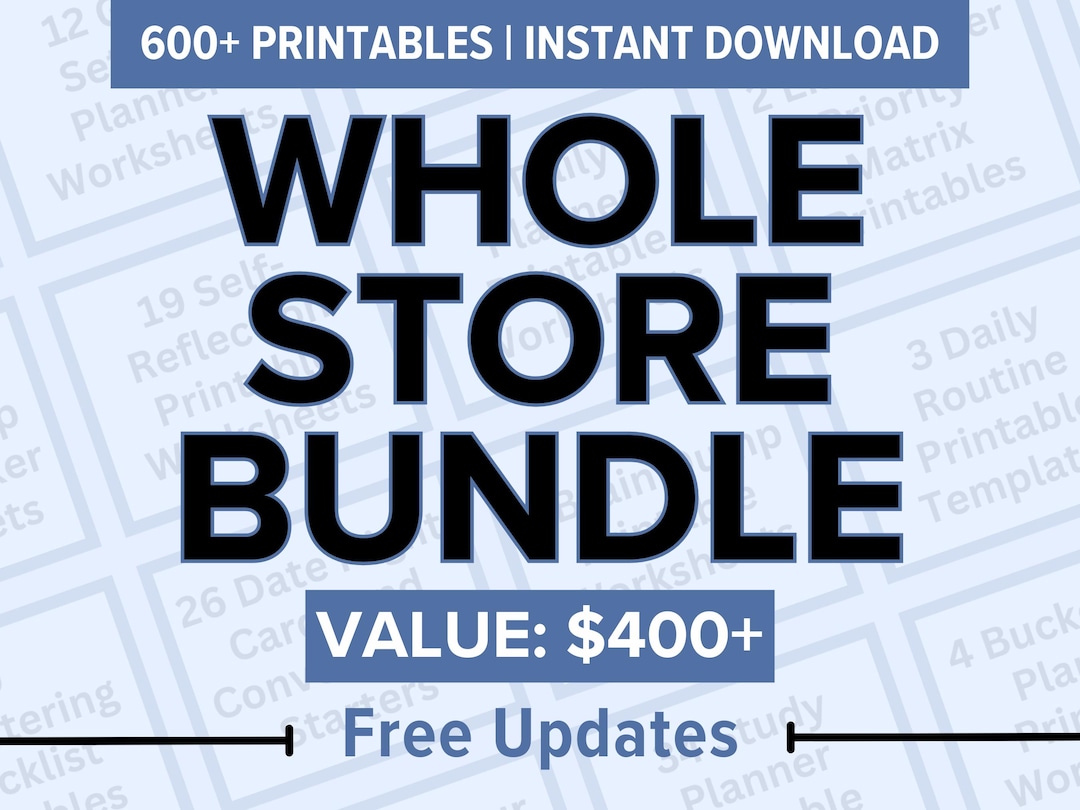 Whole Store Bundle: 150+ Products for One Price | Printable Planners ...