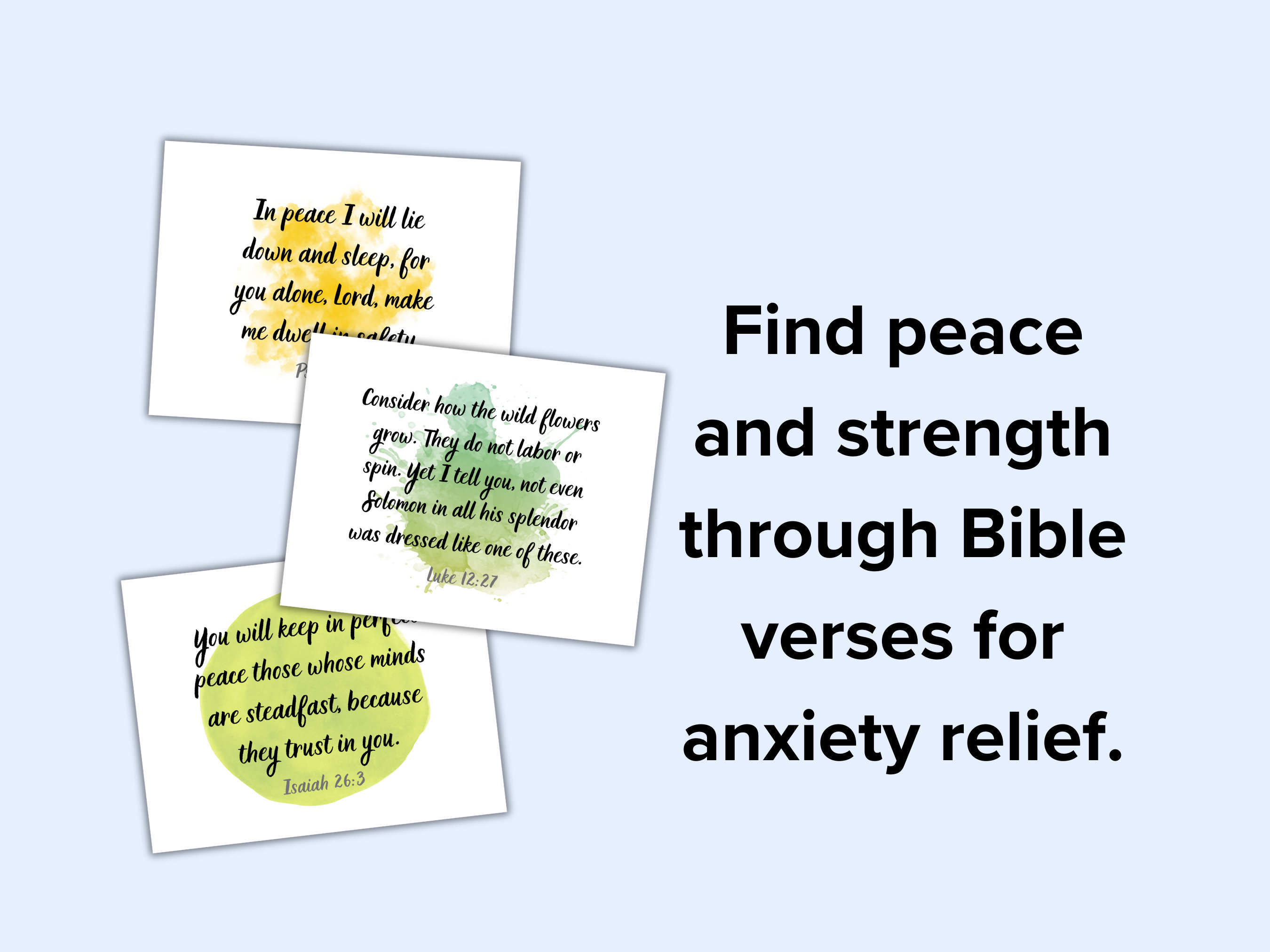 72 Printable Bible Verse Cards for Anxiety and Fear | Christian ...