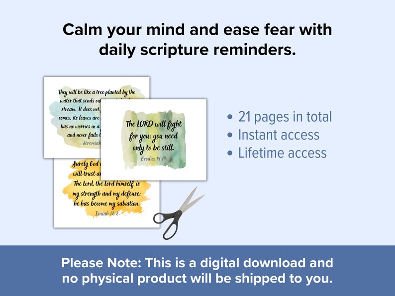 72 Printable Bible Verse Cards for Anxiety and Fear | Christian ...