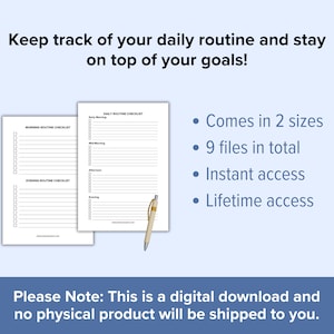 Daily Routine Planner Printable Templates | Morning Routine Checklist ...
