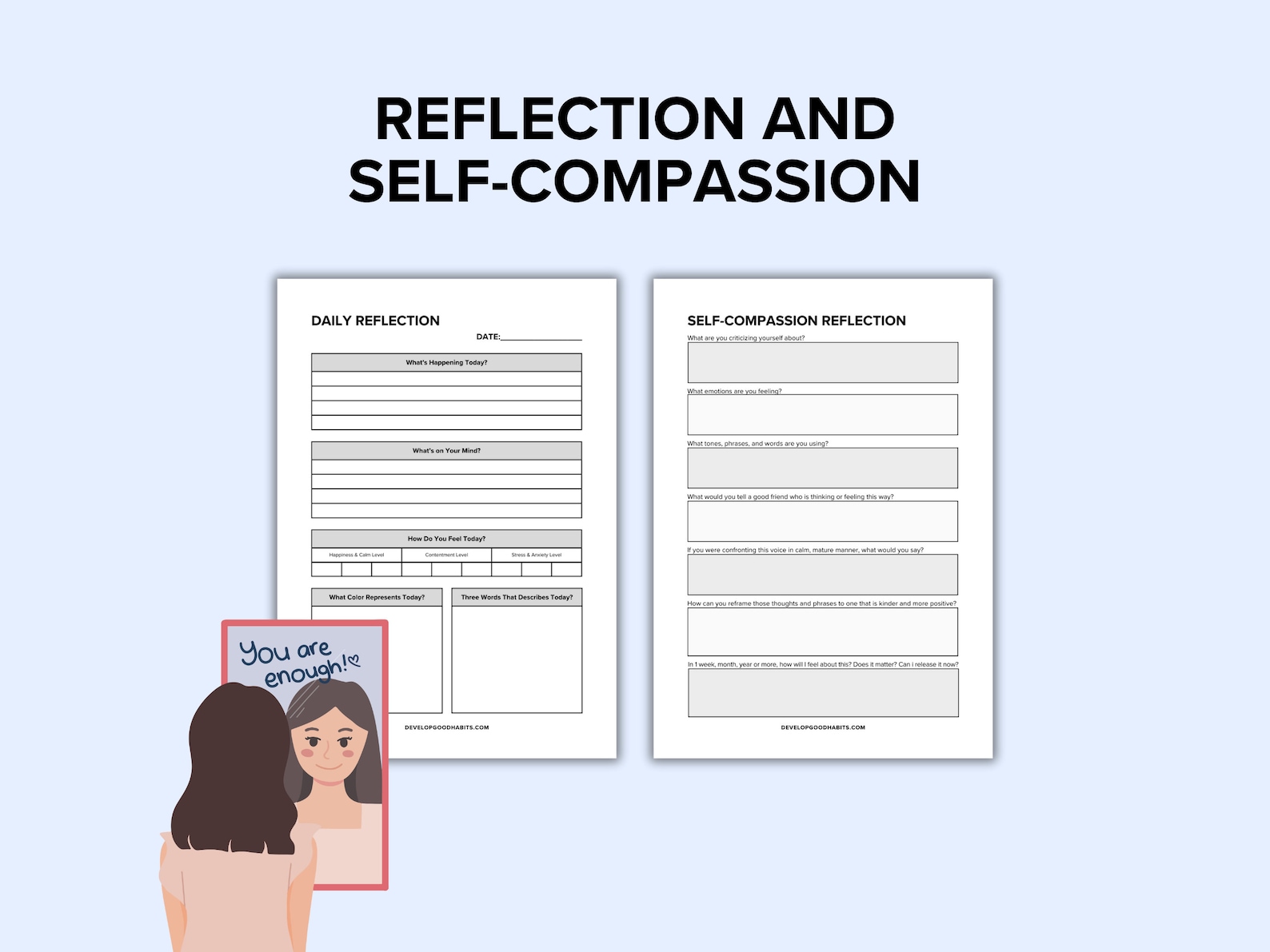 Calm Your Mind Journal Pages Printable Bundle | Stress and Anxiety ...