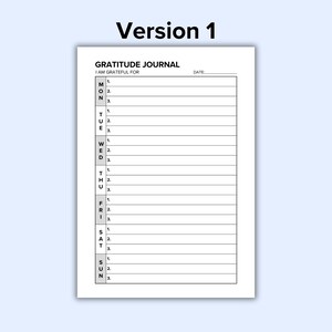 Daily Gratitude Journal Log Printable Worksheet | 30 Days of Gratitude ...