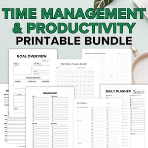 Time Management & Productivity Printable Bundle | 25+ Products for One ...