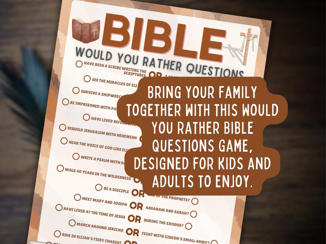 Would You Rather Bible Questions Game for Kids and Adults Printable ...