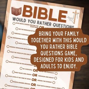 Would You Rather Bible Questions Game for Kids and Adults Printable ...