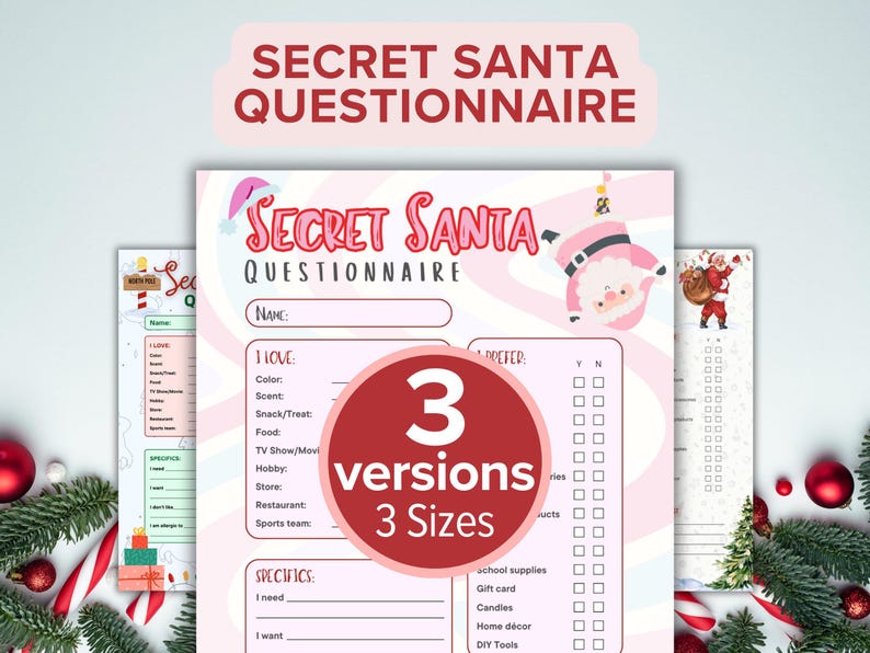 Christmas and Holidays Printable Bundle | Secret Santa | Xmas Bucket ...