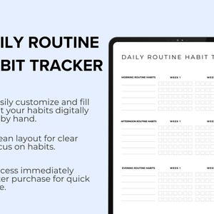 Daily Routine Habit Tracker Printable | Morning and Evening Routines ...