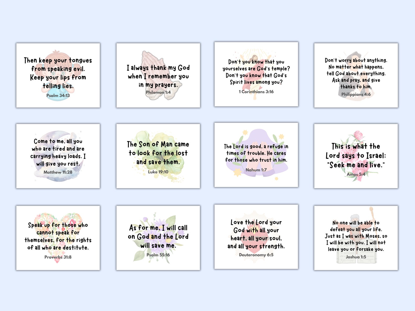 48 Printable Bible Verse Notes for Kids | Encouragement Cards ...