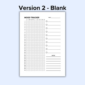 Yearly Minimalist Mood Tracker Printable | A Year in Pixels | Track ...