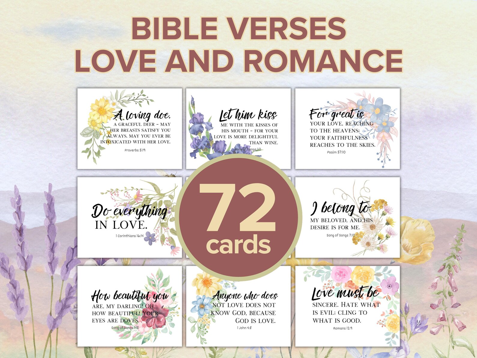 72 Bible Verses for Love and Romance | Printable Bible Verse Cards - Etsy