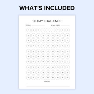 90 Day Challenge Goal Setting Tracker | A4, A5, US Letter | Fillable ...