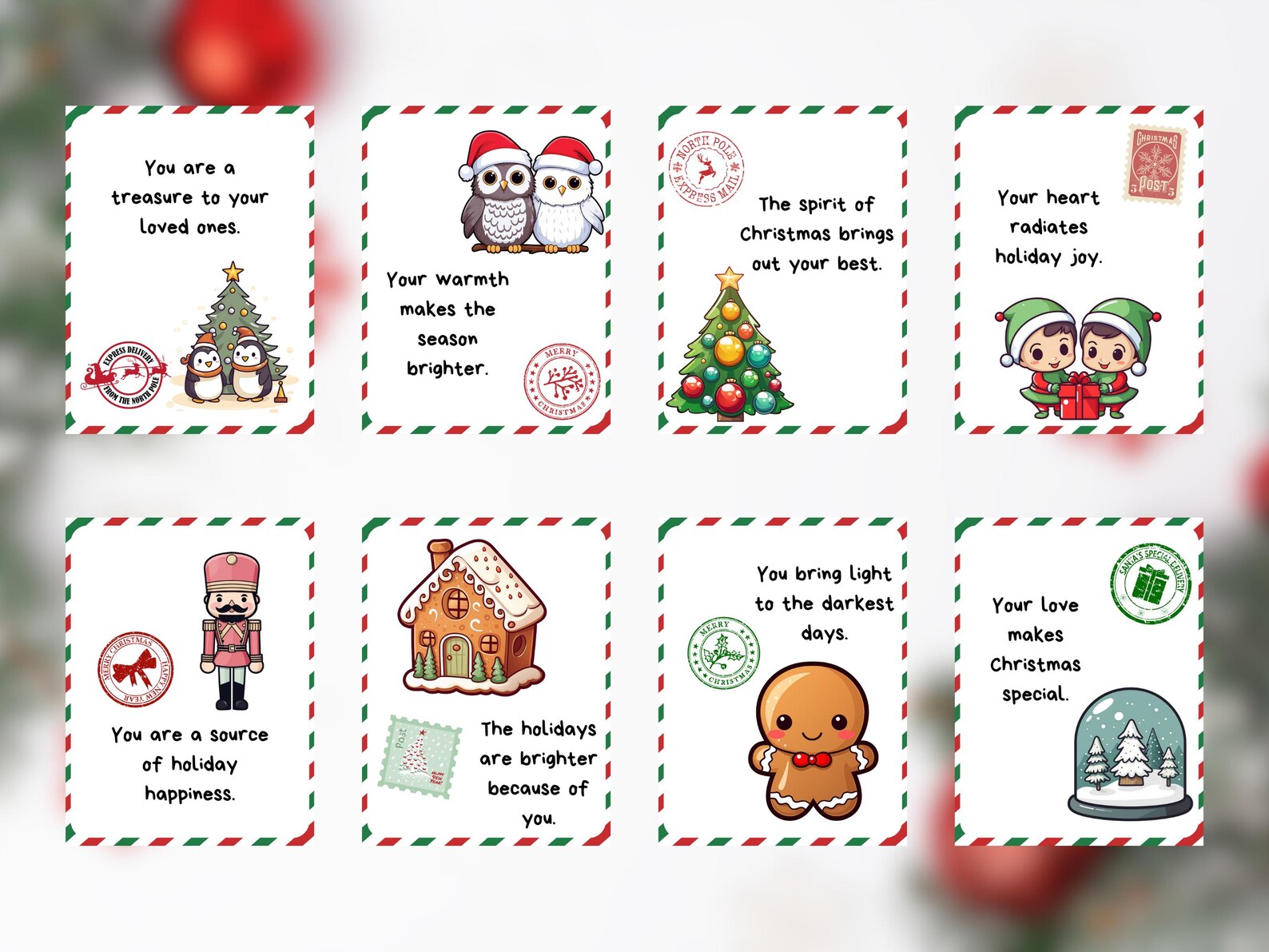 32 Christmas Positive Affirmations Cards | Cute Christmas Cards | Xmas ...