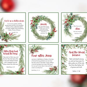 32 Christmas Bible Verses Cards Printable | Christian Christmas Cards ...