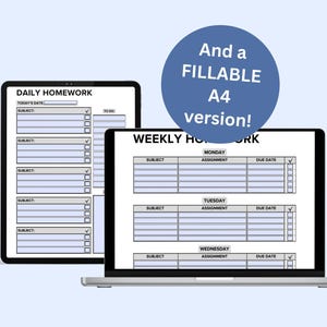 3 Homework Checklists and Worksheets Printable Bundle | Daily Homework ...