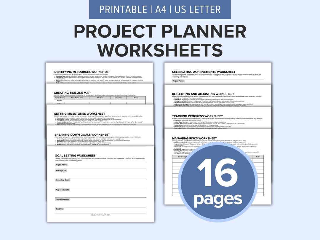 Project Planner Printable Bundle | Project Management Template | Tasks ...