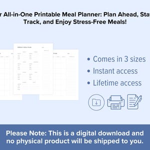 Weekly Meal Plan With Grocery List Printable Bundle | A5, US Letter, A4 ...