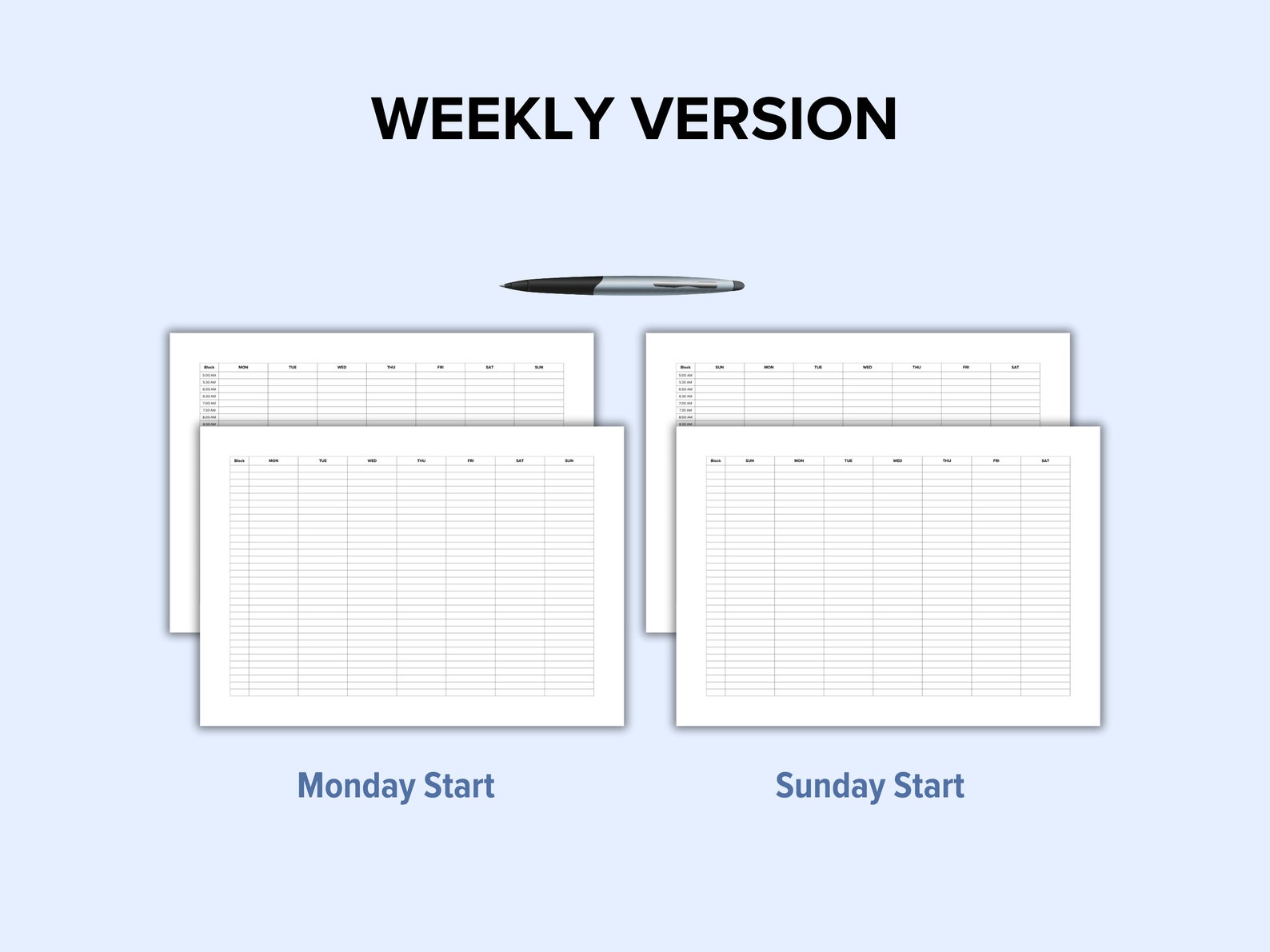 Time Blocking Planner Printable Templates | Daily or Weekly Options ...
