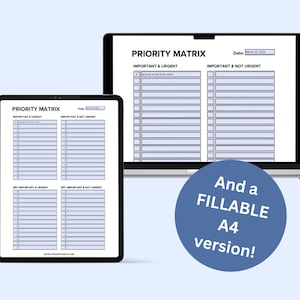 Eisenhower Priority Matrix Printable Templates | Daily Planner Decision ...