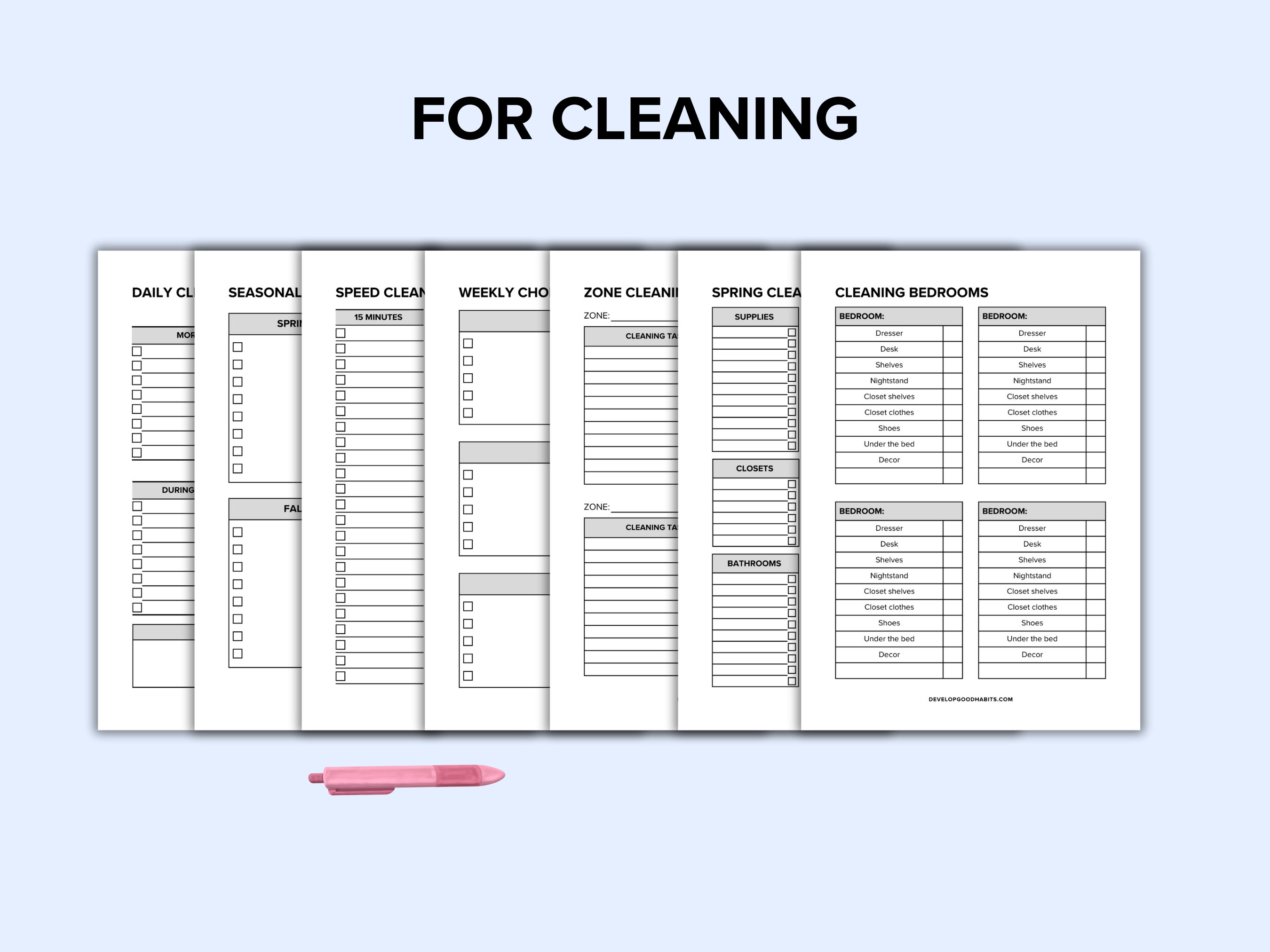 20 Decluttering Checklist Printable Planner Home Management Checklist ...