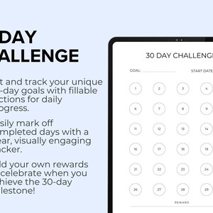 30 Day Challenge Goal Setting Tracker | Savings Challenge | Fitness and ...