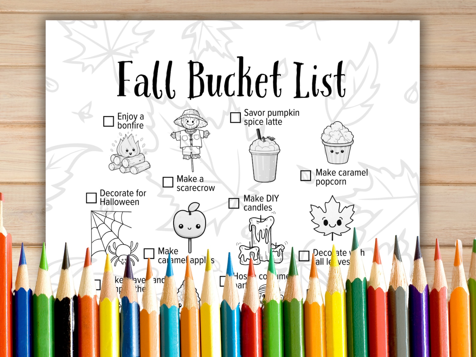 Fall Bucket List Printable | Autumn Activities Checklist | Fall ...