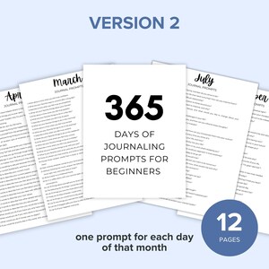 365 Journaling Prompts for Beginners Printable | One Year Journaling ...