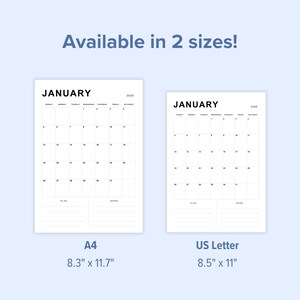 Editable January 2025 Calendar Minimalist Printable | Simple Minimalist ...