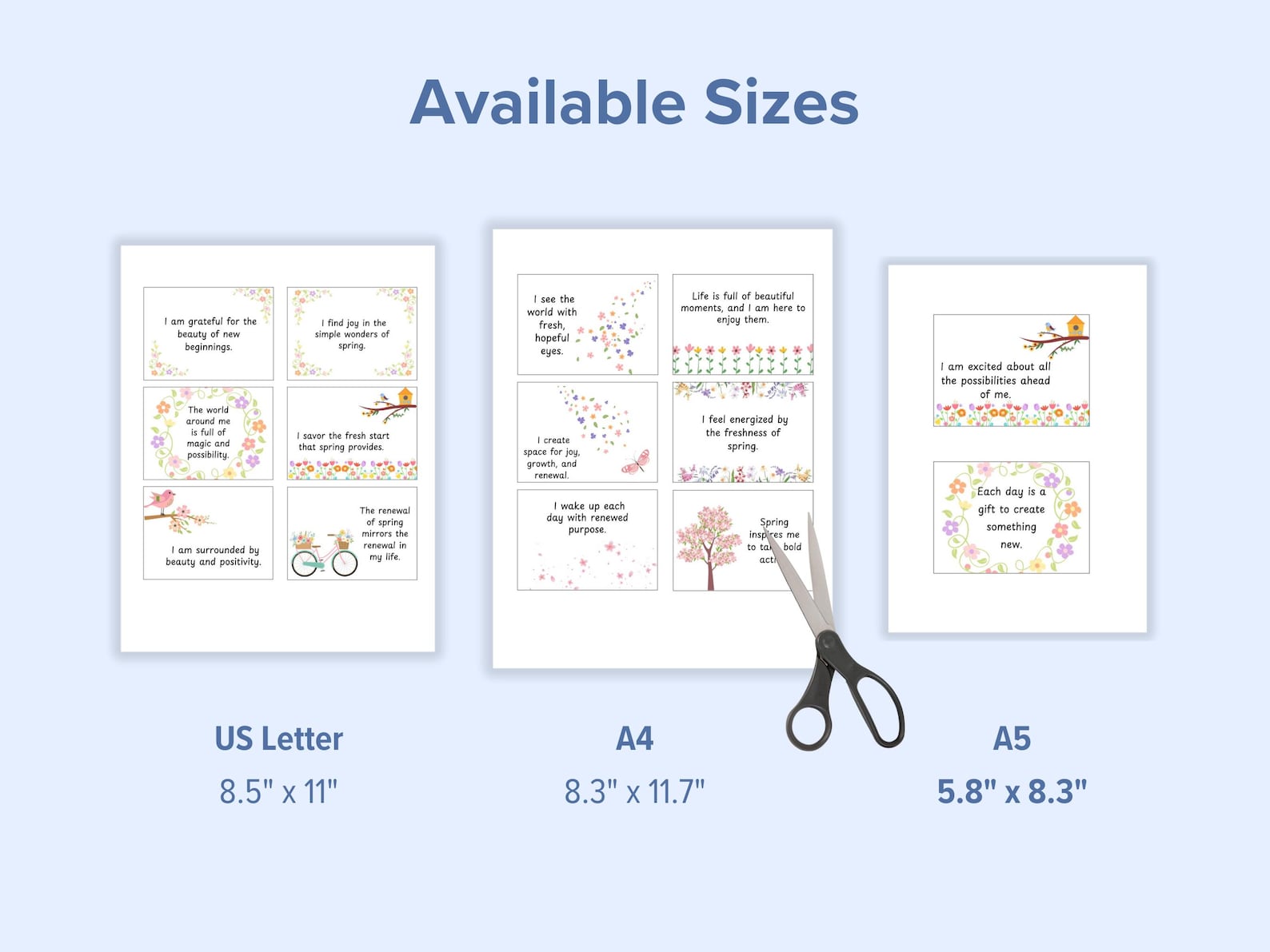 72 Spring Affirmation Cards for Gratitude | Printable Spring-themed ...