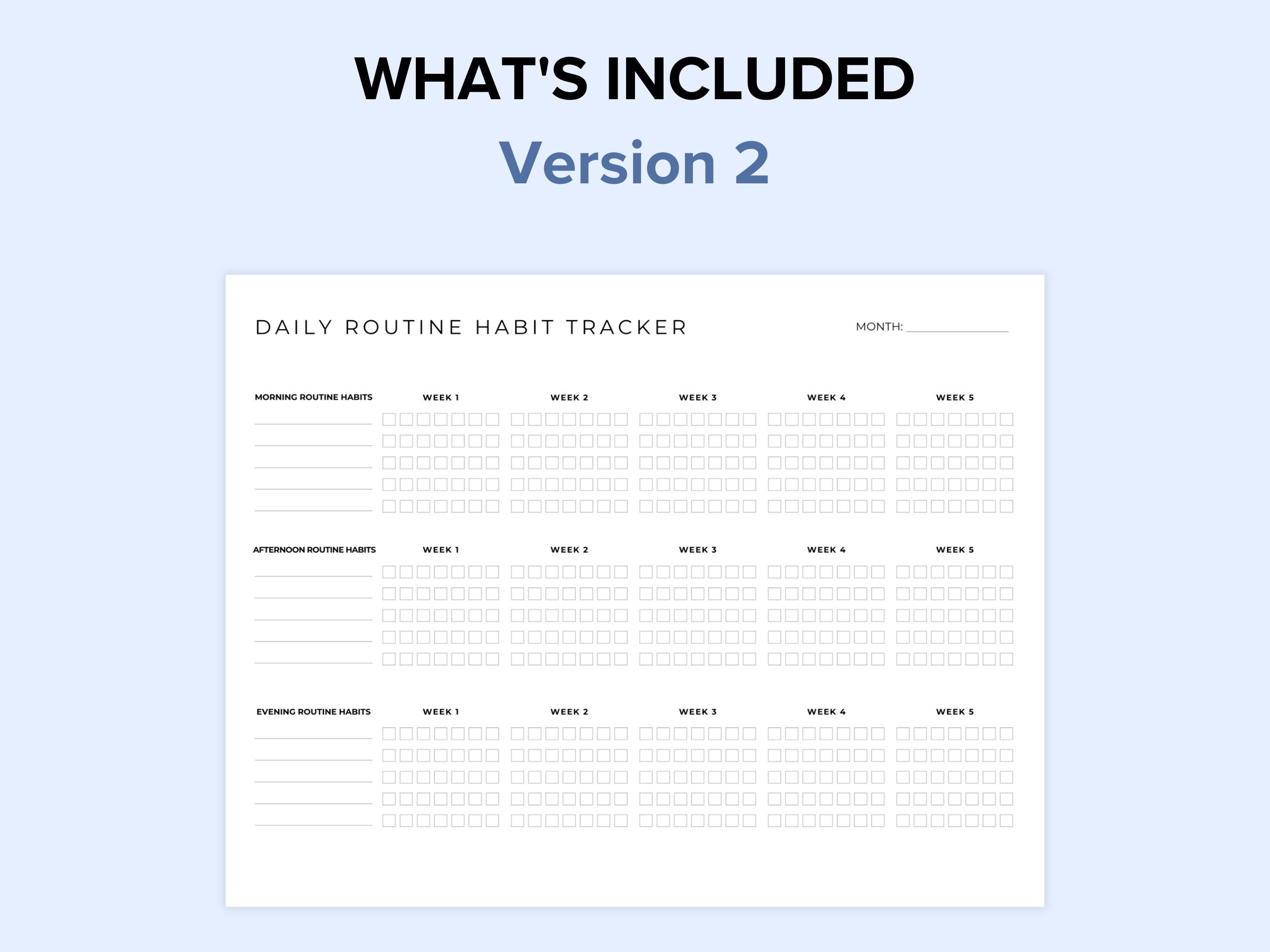 Daily Routine Habit Tracker Printable Morning and Evening Routines ...