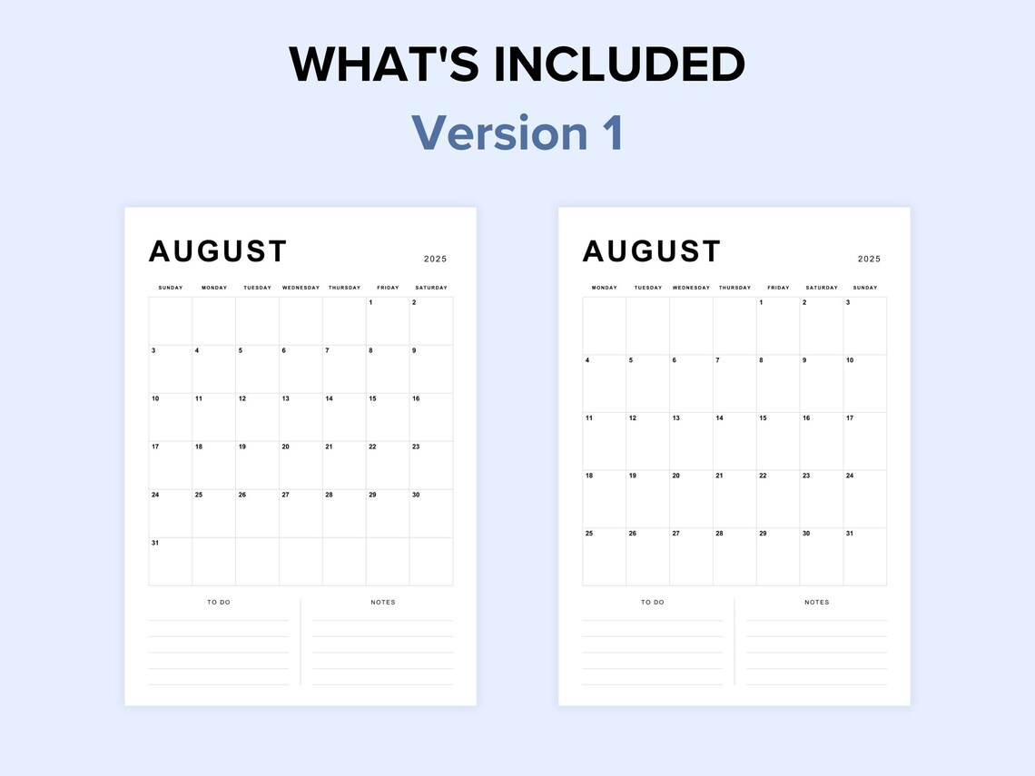 Editable August 2025 Calendar Minimalist Printable | Simple Minimalist ...