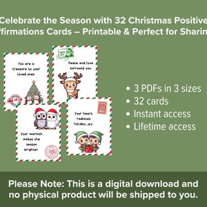 32 Christmas Positive Affirmations Cards | Cute Christmas Cards | Xmas ...