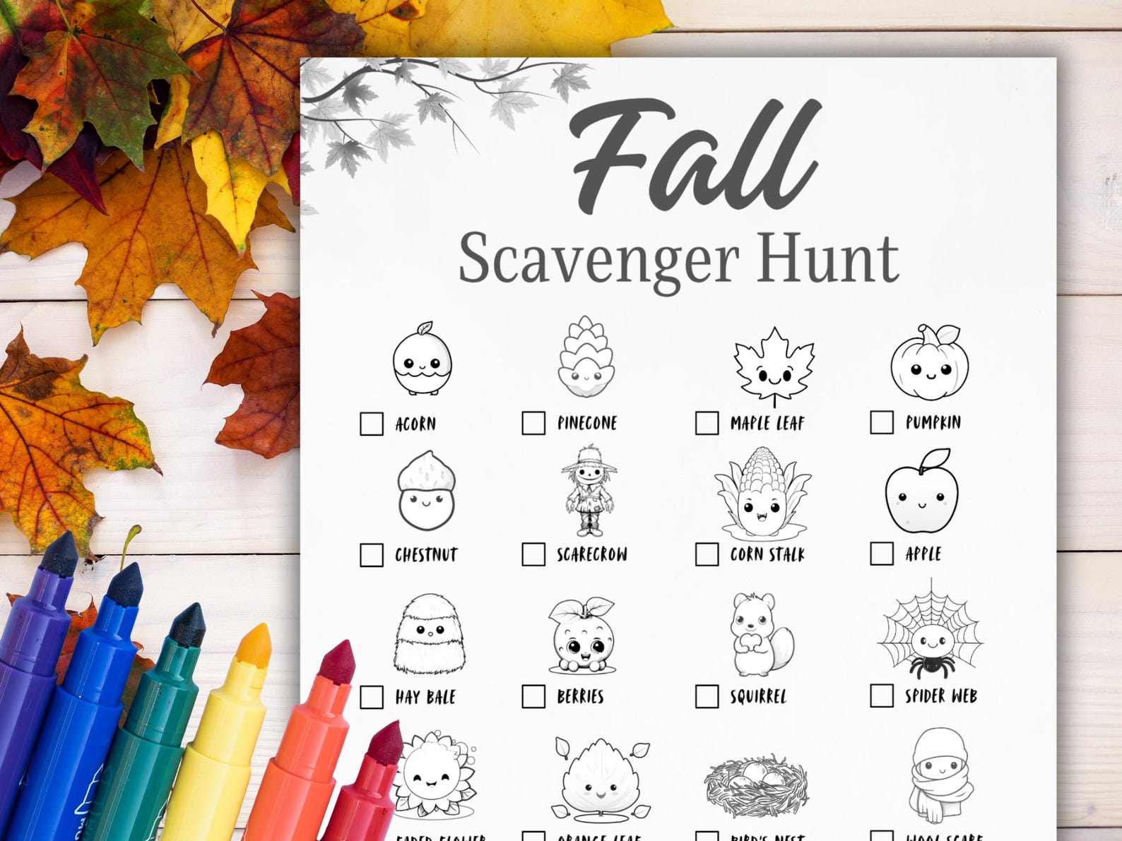Fall Scavenger Hunt Printable for Kids | Autumn Scavenger Hunt | A4, A5 ...
