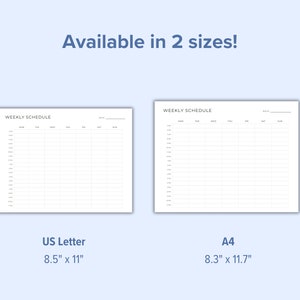 Weekly Planner Schedule With Hourly Blocks Printable | Week at a Glance ...