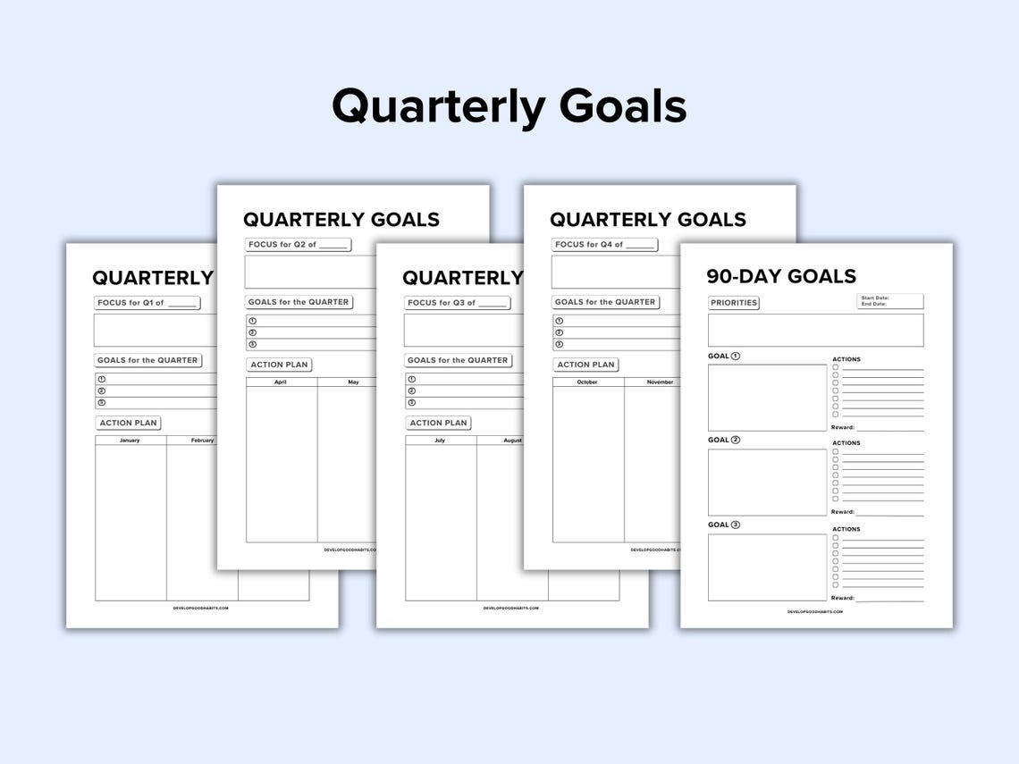 2025 Goal Setting Planner Printable Worksheets Bundle | Yearly Goal ...
