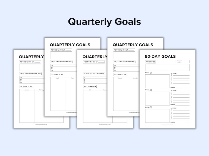 2025 Goal Setting Planner Printable Worksheets Bundle | Yearly Goal ...