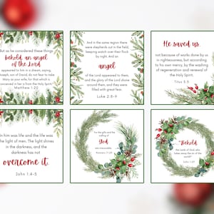 32 Christmas Bible Verses Cards Printable | Christian Christmas Cards ...