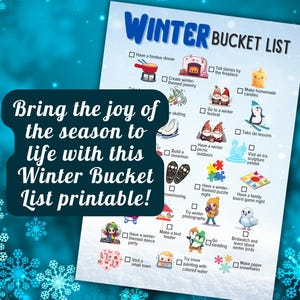 Winter Bucket List Printable | Holiday Bucket List | Winter Scavenger ...