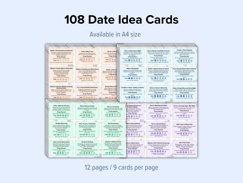 26 Date Night Ideas and Kits Printable Worksheets | Couple Activity ...