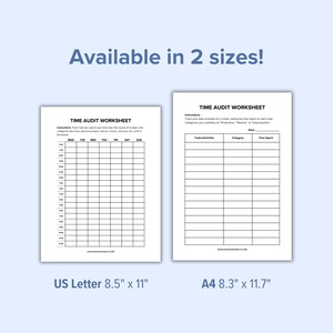 Time Audit Printable Worksheets | Hourly Time Tracker | Time Management ...