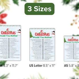 75 Printable Christmas Would You Rather Questions Game for Kids | This ...