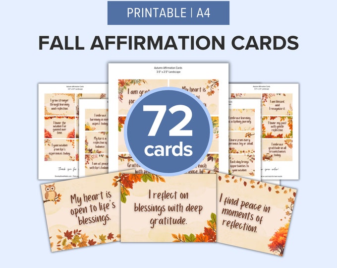 72 Fall Affirmation Cards for Gratitude | Printable Fall and Autumn ...